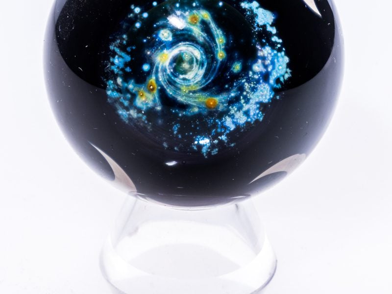 2" Glass Space Marble with Custom Backing - Wizard Glass