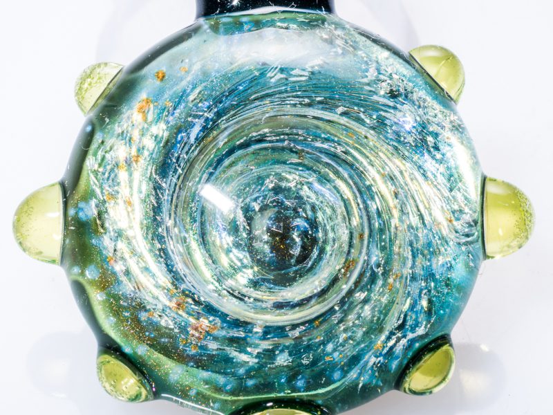 Glass Sparkle Blue Backed Space Compass #3 - Wizard Glass