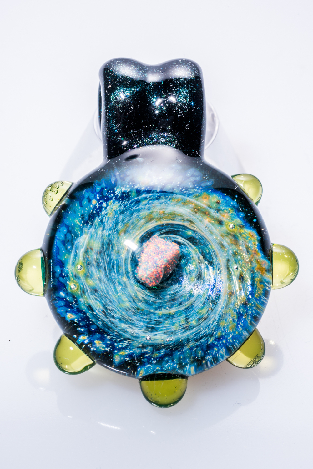 Sparkle Blue Backed Glass Space Compass - Wizard Glass