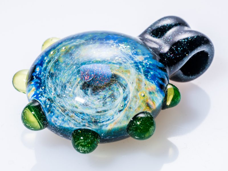 Sparkle Blue Backed Glass Space Compass - Wizard Glass