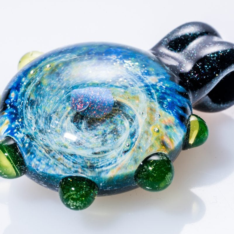 Sparkle Blue Backed Glass Space Compass - Wizard Glass